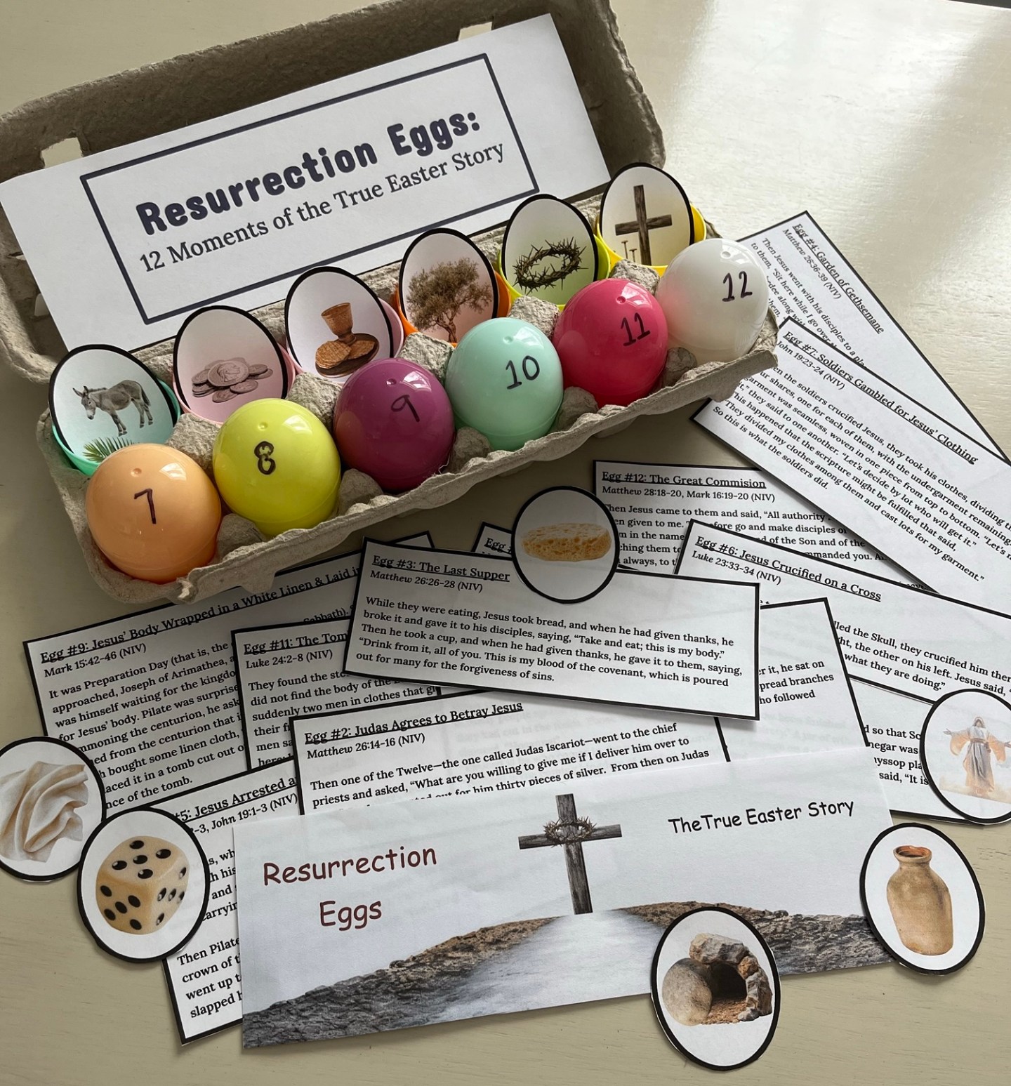 Resurrection Eggs Kids Activity: 12 Moments of the True Easter Story ...
